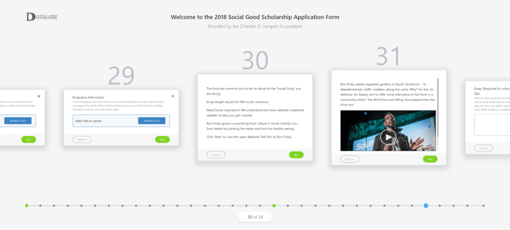 Social Good Scholarship Application - D'Andre D Lampkin Foundation